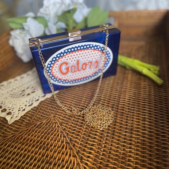 Florida Gator | Bags | Florida Gators Blue Acrylic Purse Crossbody ...